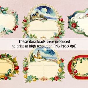 Christmas Labels Clipart, Bonus A4 Sheets, Christmas PNG, Blank Gift ...
