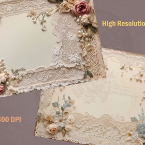 Vintage Lace Paper Pack, Ivory Lace, Decorative Paper Pack, Antique ...