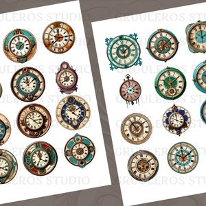 Antique Clock, A4 Printable, Vintage Clock, Face Clock, Journal Kit ...