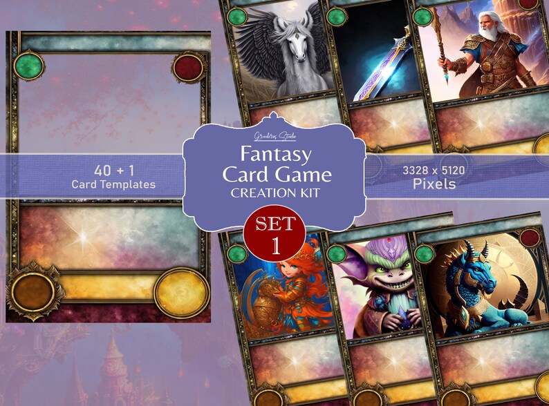 40 1 Fantasy Card Game Templates, Png, Board Game Assets, TCG Card Game ...