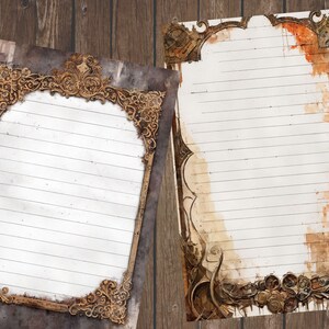 36 Gothic Printable Lined Junk Journal Pages, Dark Academia, Scrapbook ...