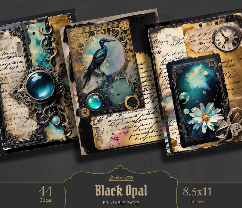 Victorian Goth Junk Journal Kit, Book of Shadows, Digital Download ...