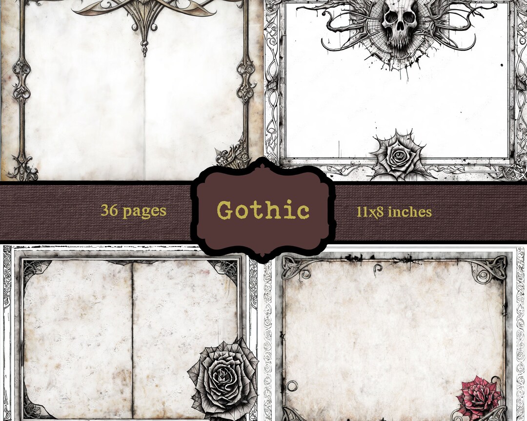Gothic Diary Digital Paper Ink Saver Goth Journal Goth - Etsy