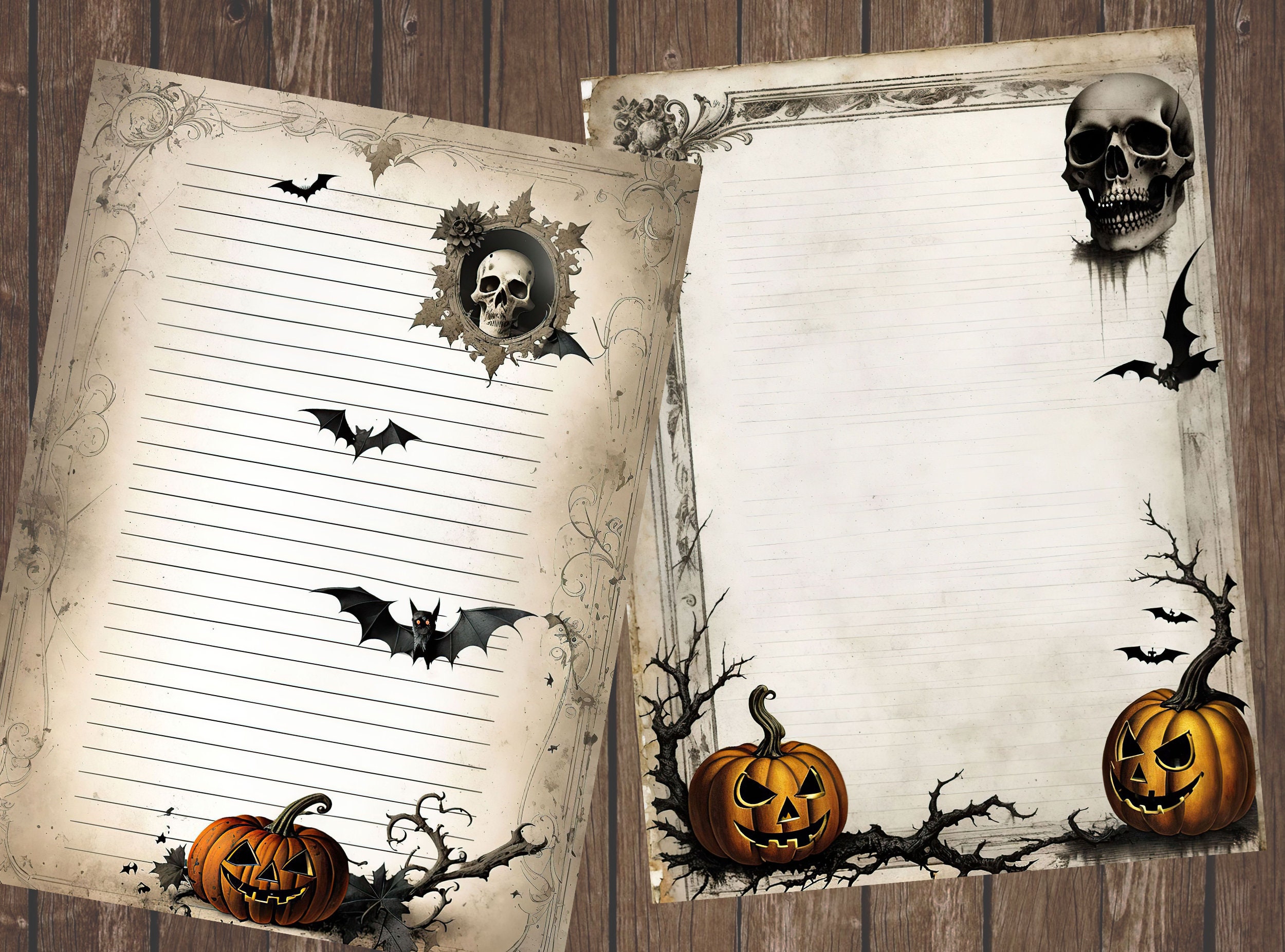 Halloween Printable Stationery Writing Papers, Printable Pumpkins ...