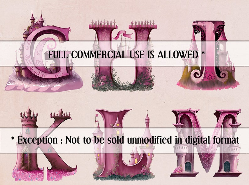 Fairy Castles Decorative Alphabet Letters Pink Castles - Etsy