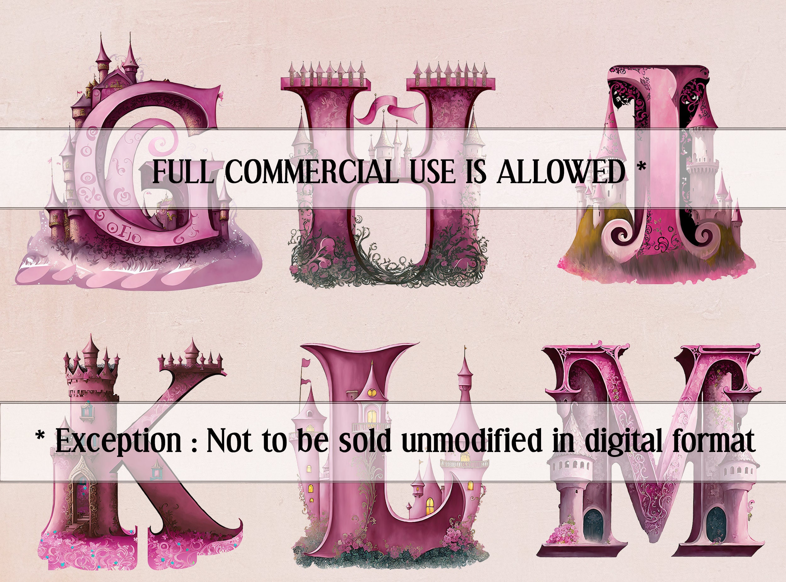 Fairy Castles Decorative Alphabet Letters Pink Castles - Etsy