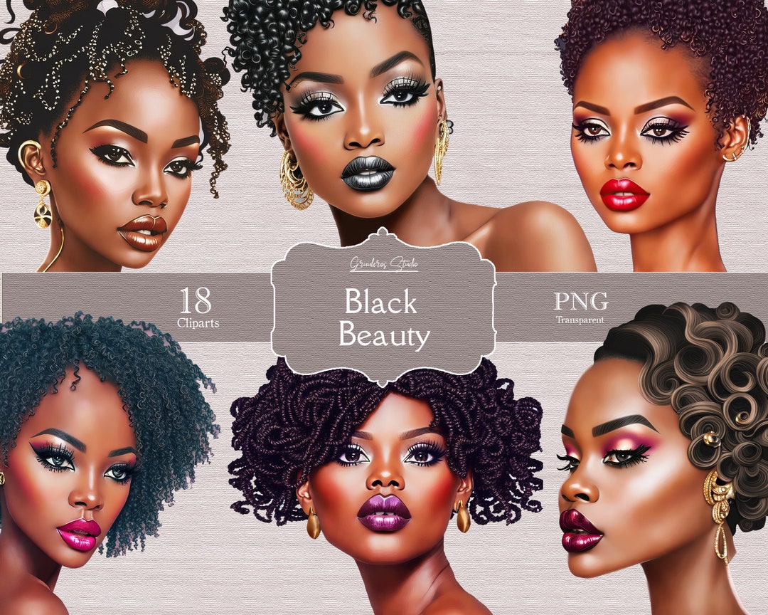 18 African American Woman Clipart, Black Woman Natural Hair, Beautiful ...