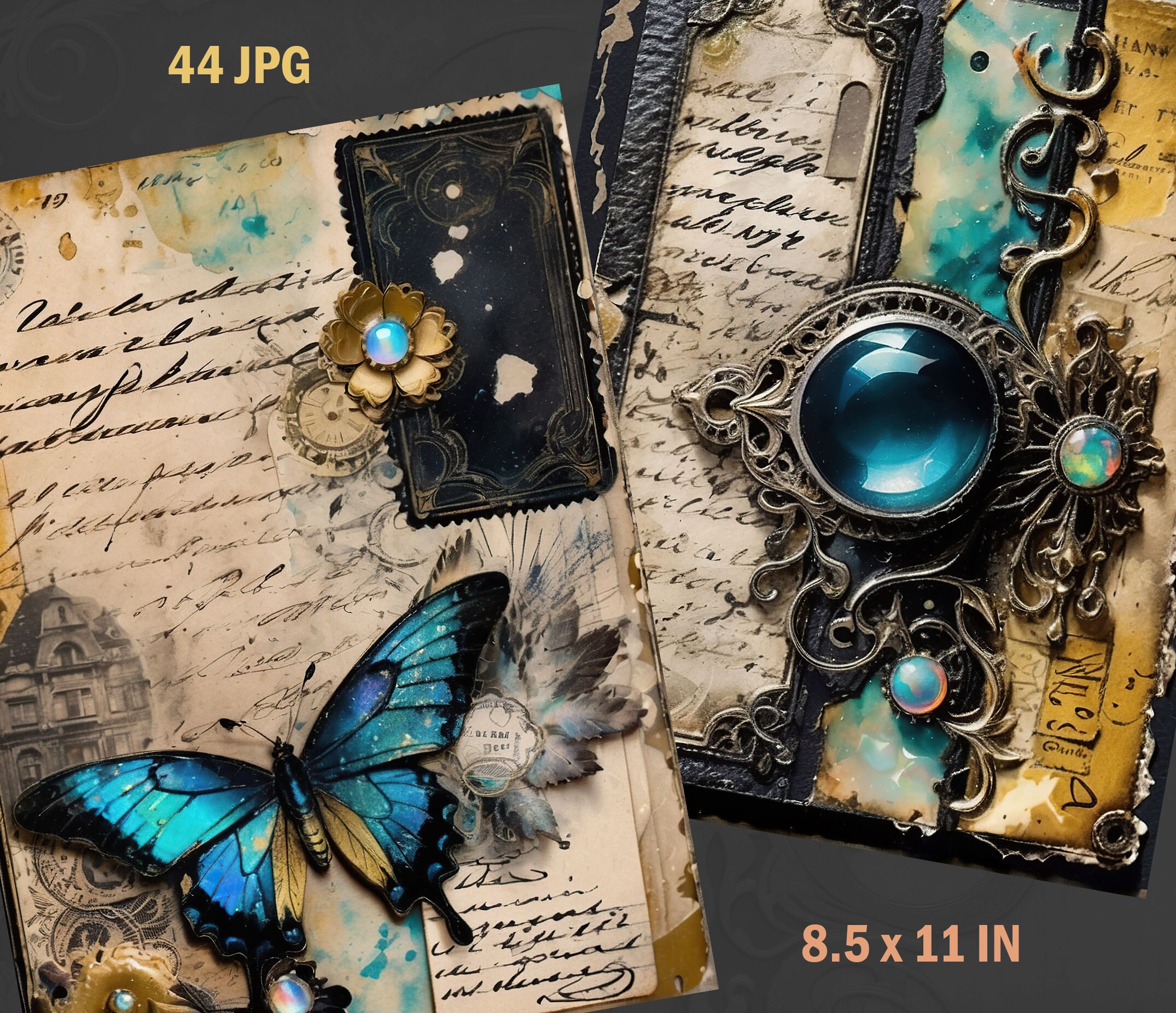 Victorian Goth Junk Journal Kit, Book of Shadows, Digital Download ...
