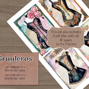 Vintage Dress Journal Pages, Printable Dresses, Lace, Ephemera ...
