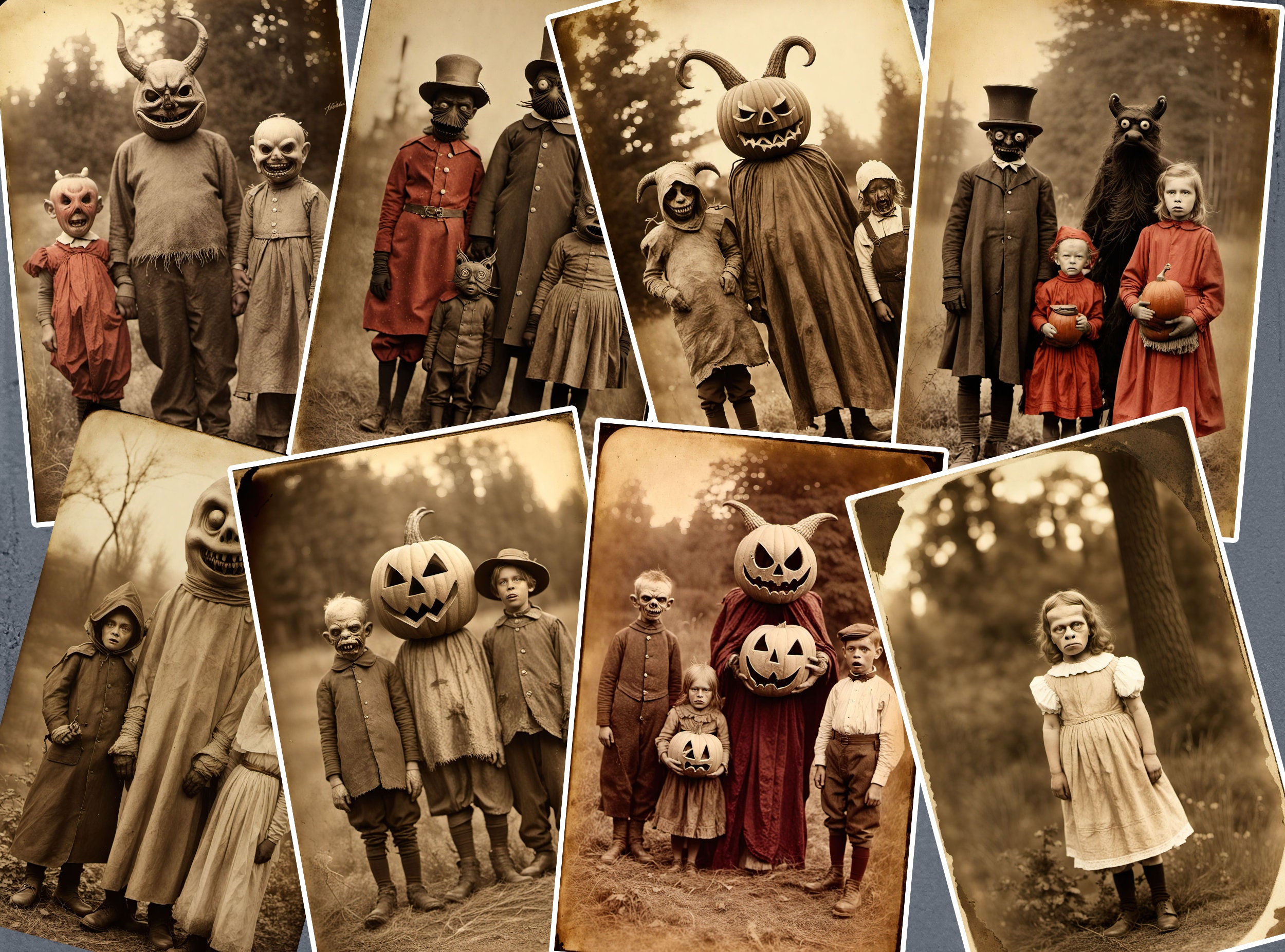 Printable Creepy Vintage Photos Scary Halloween Collage Images Antique ...