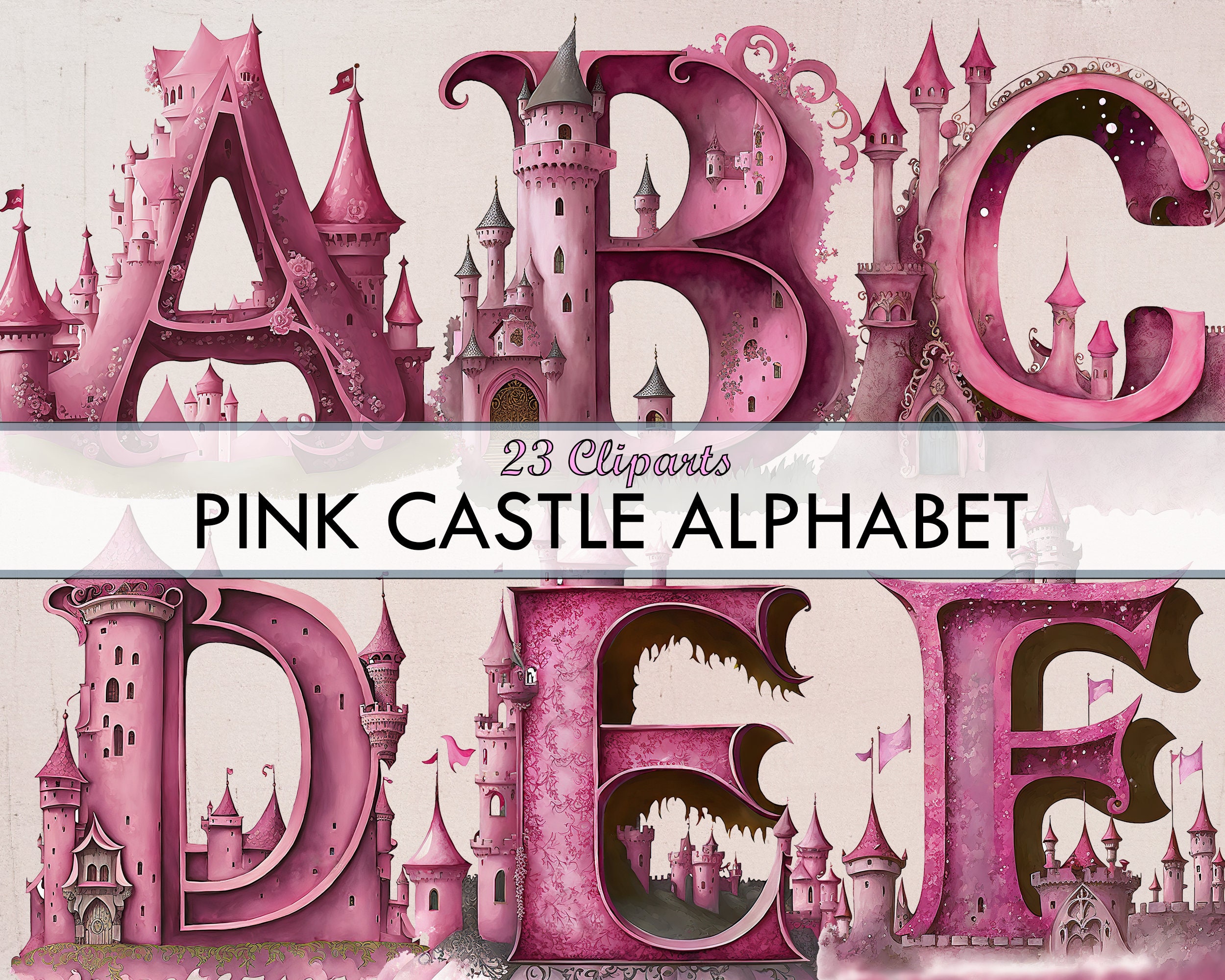 Fairy Castles Decorative Alphabet Letters Pink Castles - Etsy