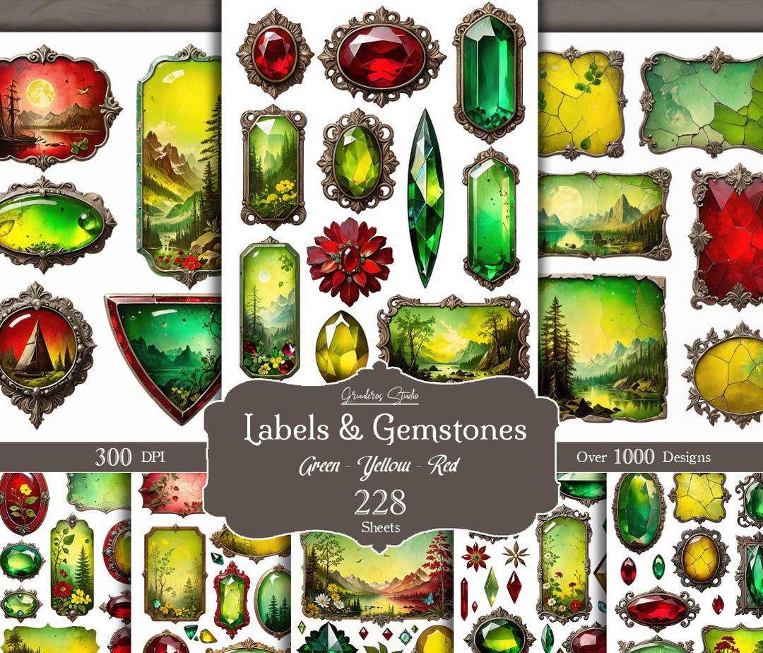 Printable Vintage Crystals and Gemstone Labels for Journals ...