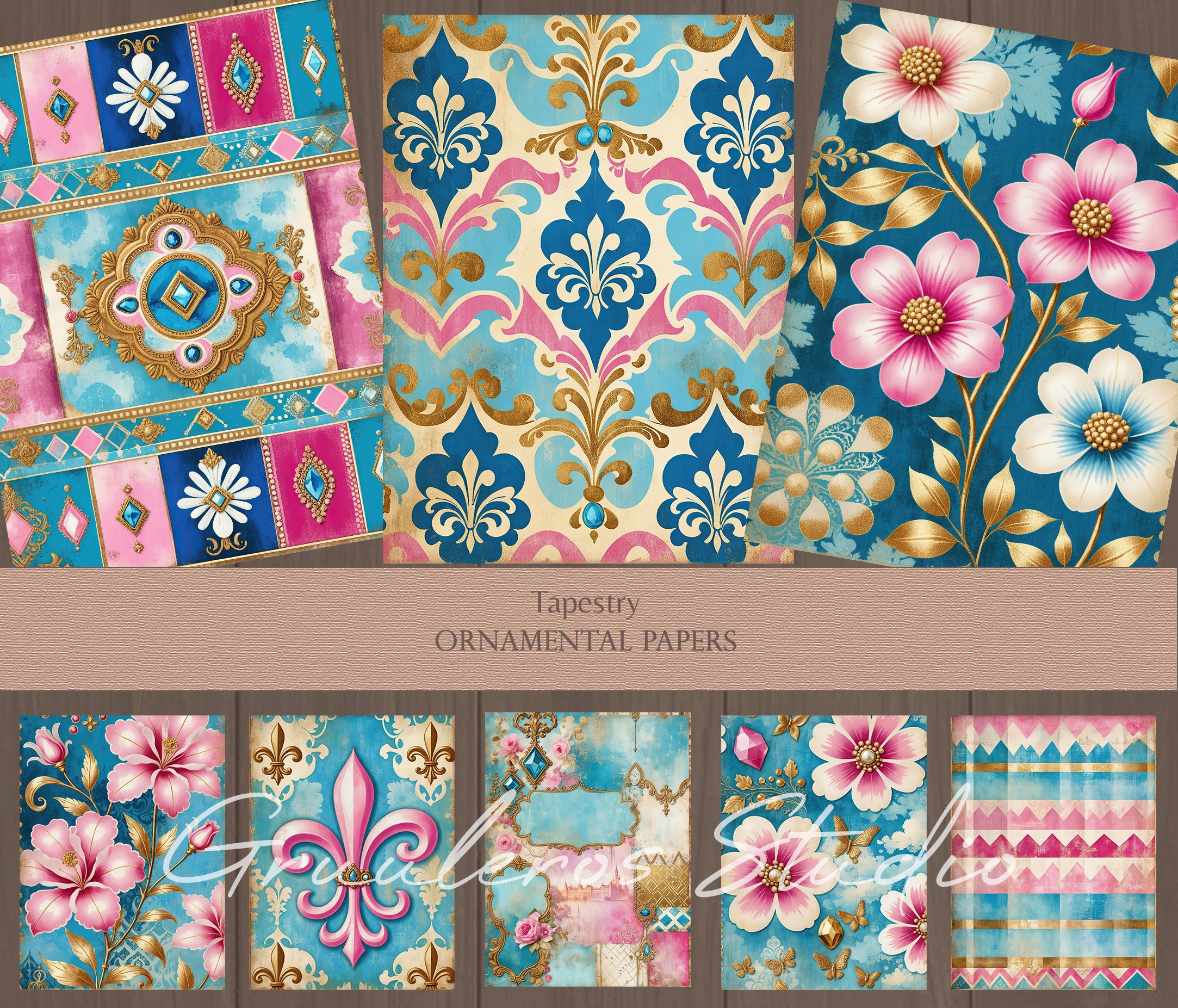 Printable Victorian Paper, Texture Theme, Journal Embellishment, Luxury ...