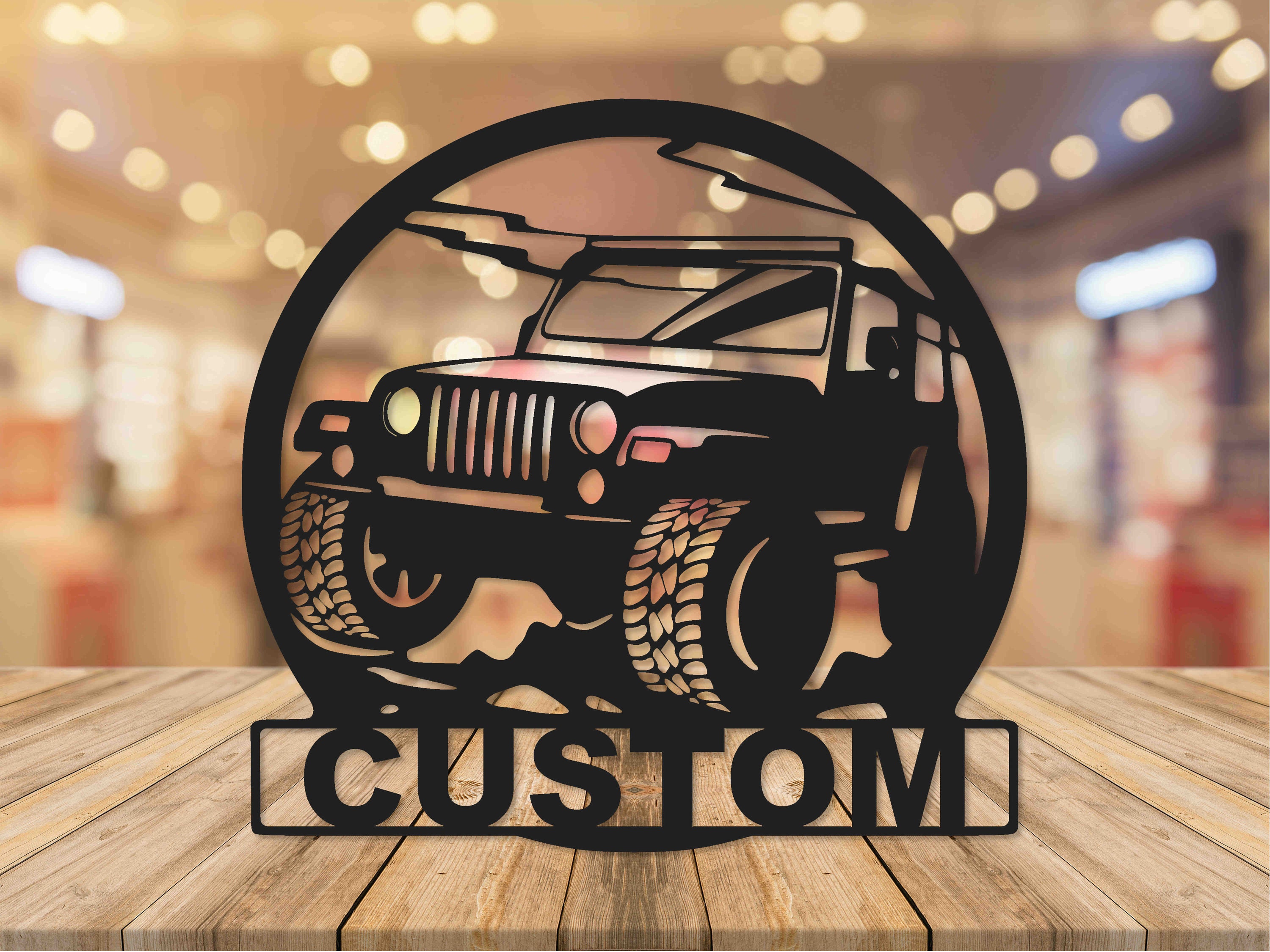Custom Name Jeep Wrangler Rubicon Metal Sign Liberty CNC Plasma Cut ...