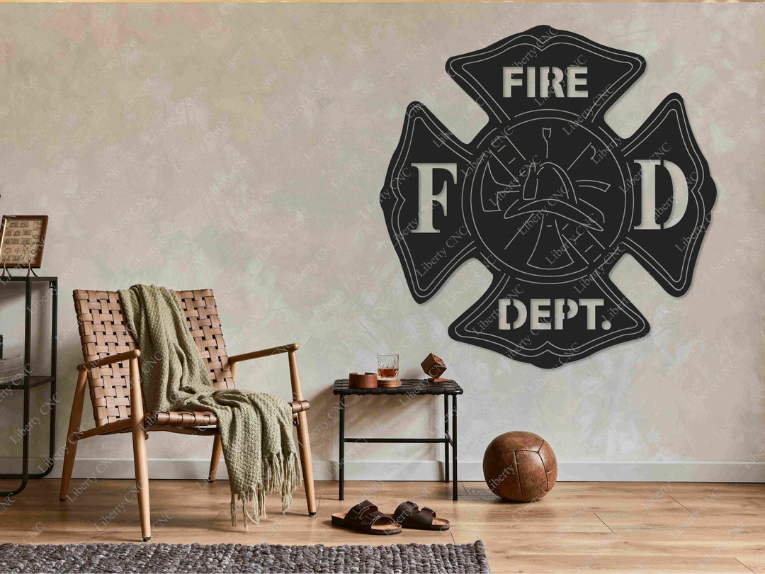 Fire Fighter Department Metal Sign Liberty CNC Plasma Cut Powder Coated ...