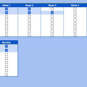 Habit Tracker Google Sheet With Quick Look Charts - Blue - Etsy