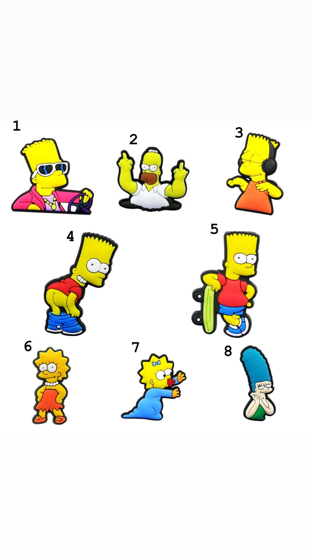 Simpson Family Crocs Charms - Etsy UK