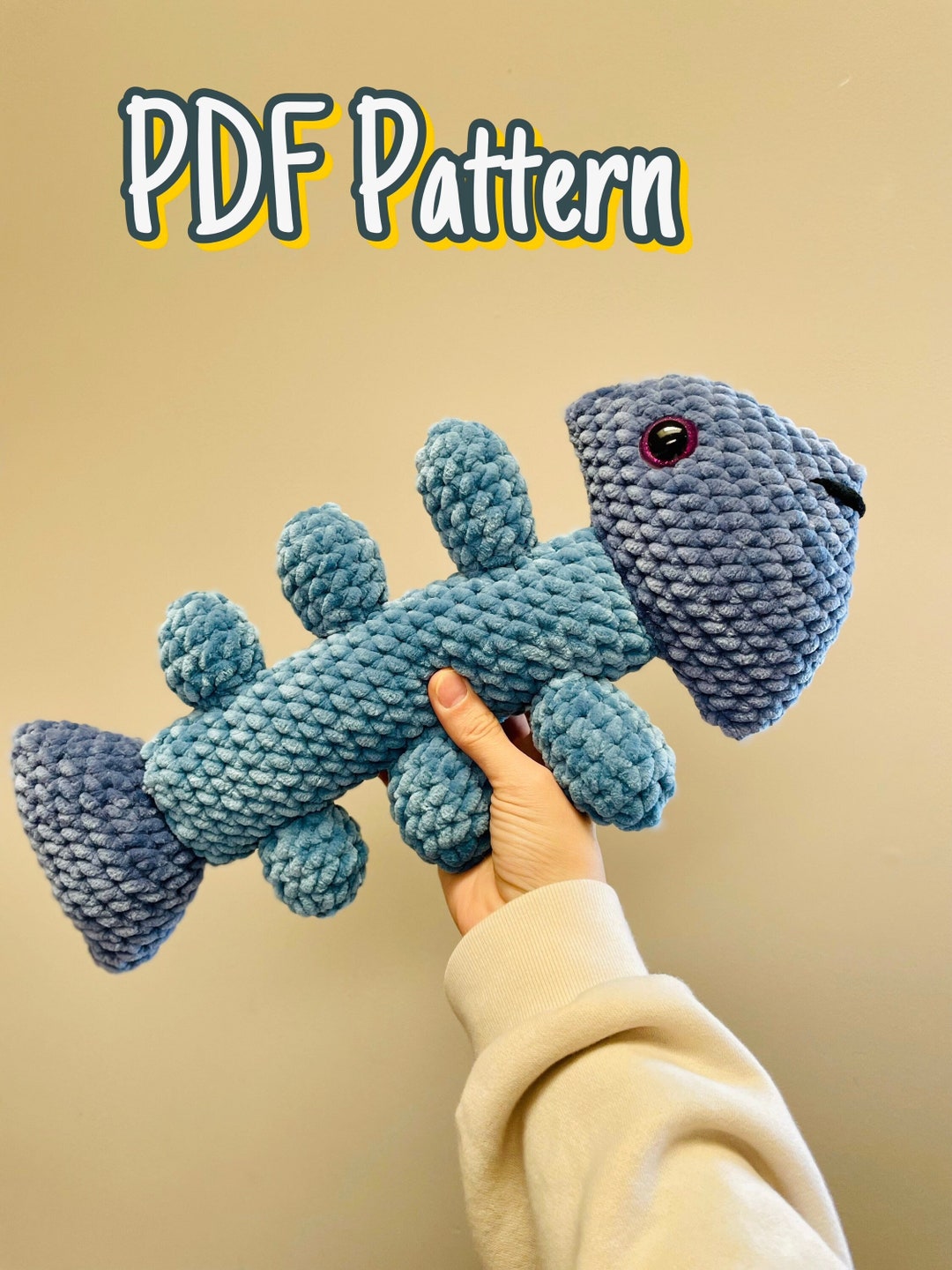Crochet Patterns| Crochet Fishbone Pattern| Amigurumi Fish Pattern ...