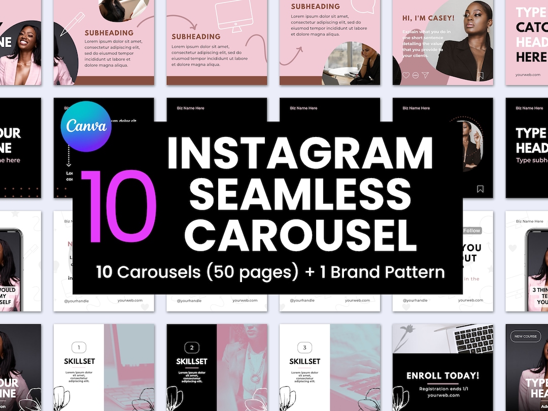 Instagram Seamless Carousel Canva Template, Instagram Carousel Template ...