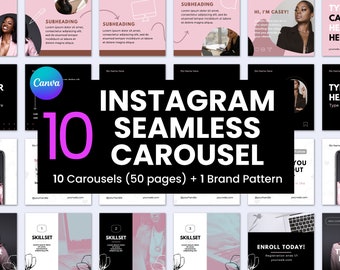 Instagram Seamless Carousel Canva Template, Instagram Carousel Template ...
