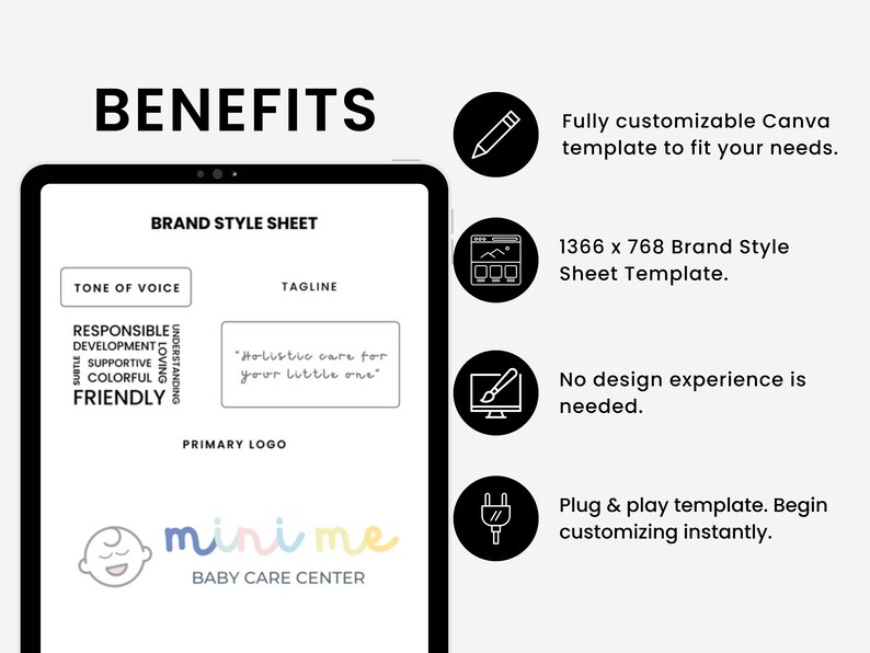 Easy to Edit Brand Board Template, Canva Brand Style Sheet Template ...