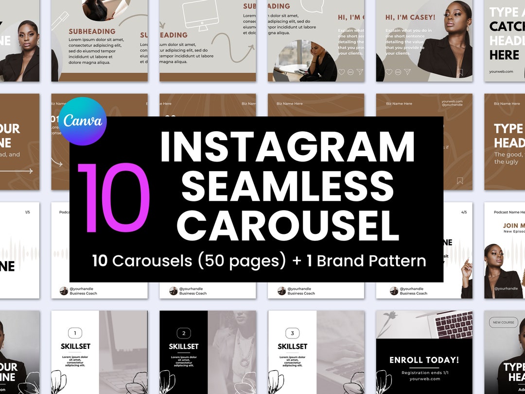 Instagram Seamless Carousel Canva Template, Instagram Carousel Template ...