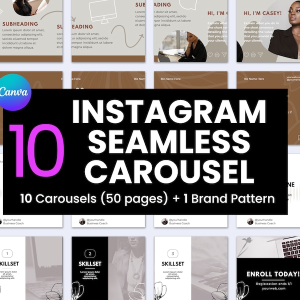 Canva Template for Instagram Seamless Carousel, Instagram Carousel ...
