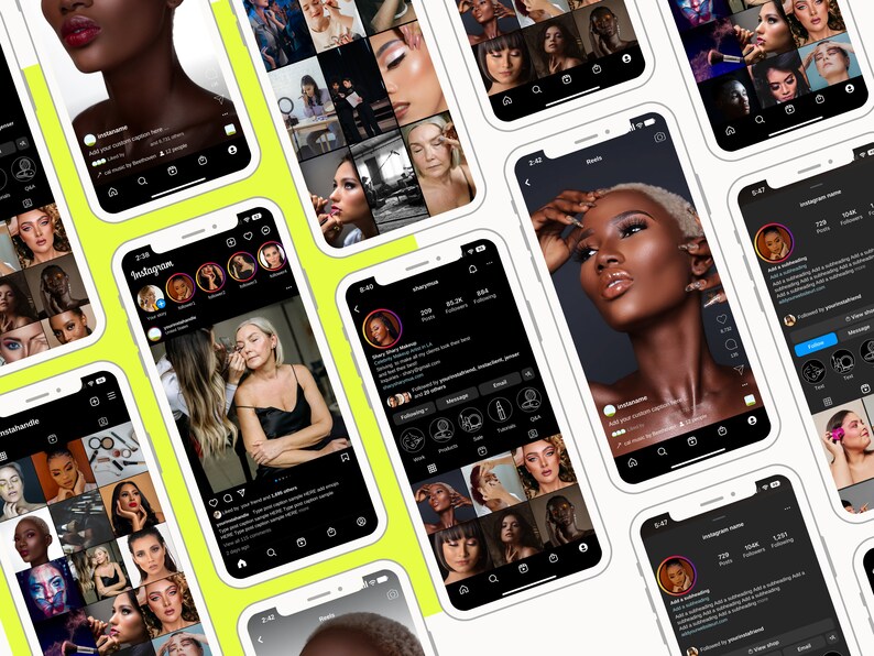 Instagram Profile Mockup Template, Editable Canva Template Social Media ...