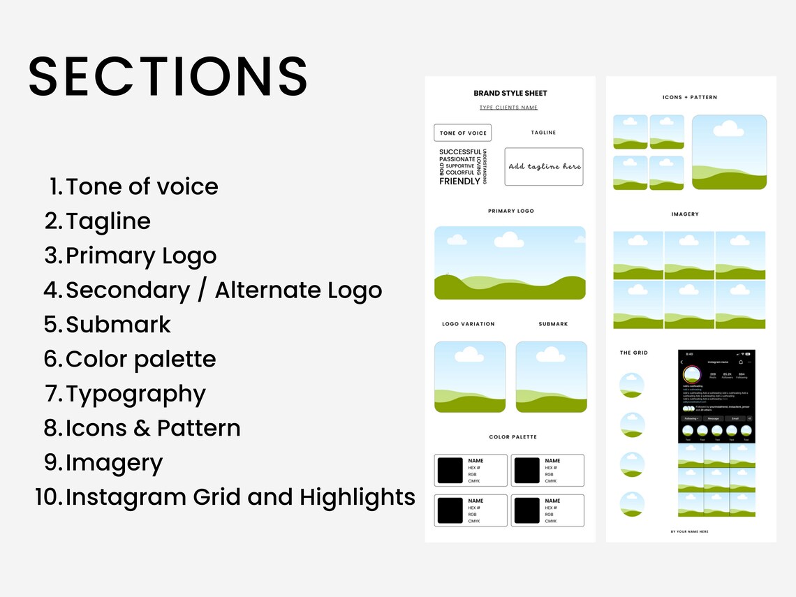 Easy to Edit Brand Board Template, Canva Brand Style Sheet Template ...