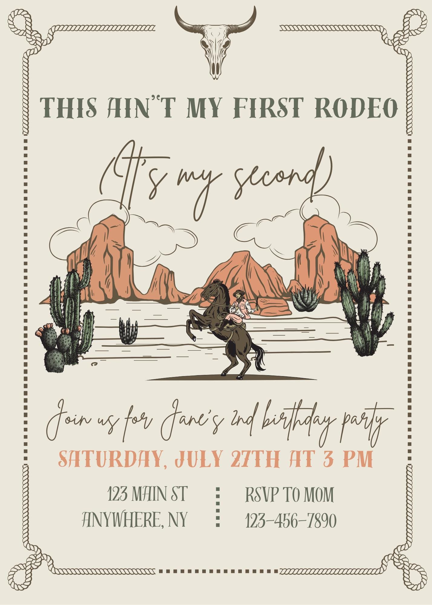 This Ain't My First Rodeo (it's My Second) Invite - Etsy