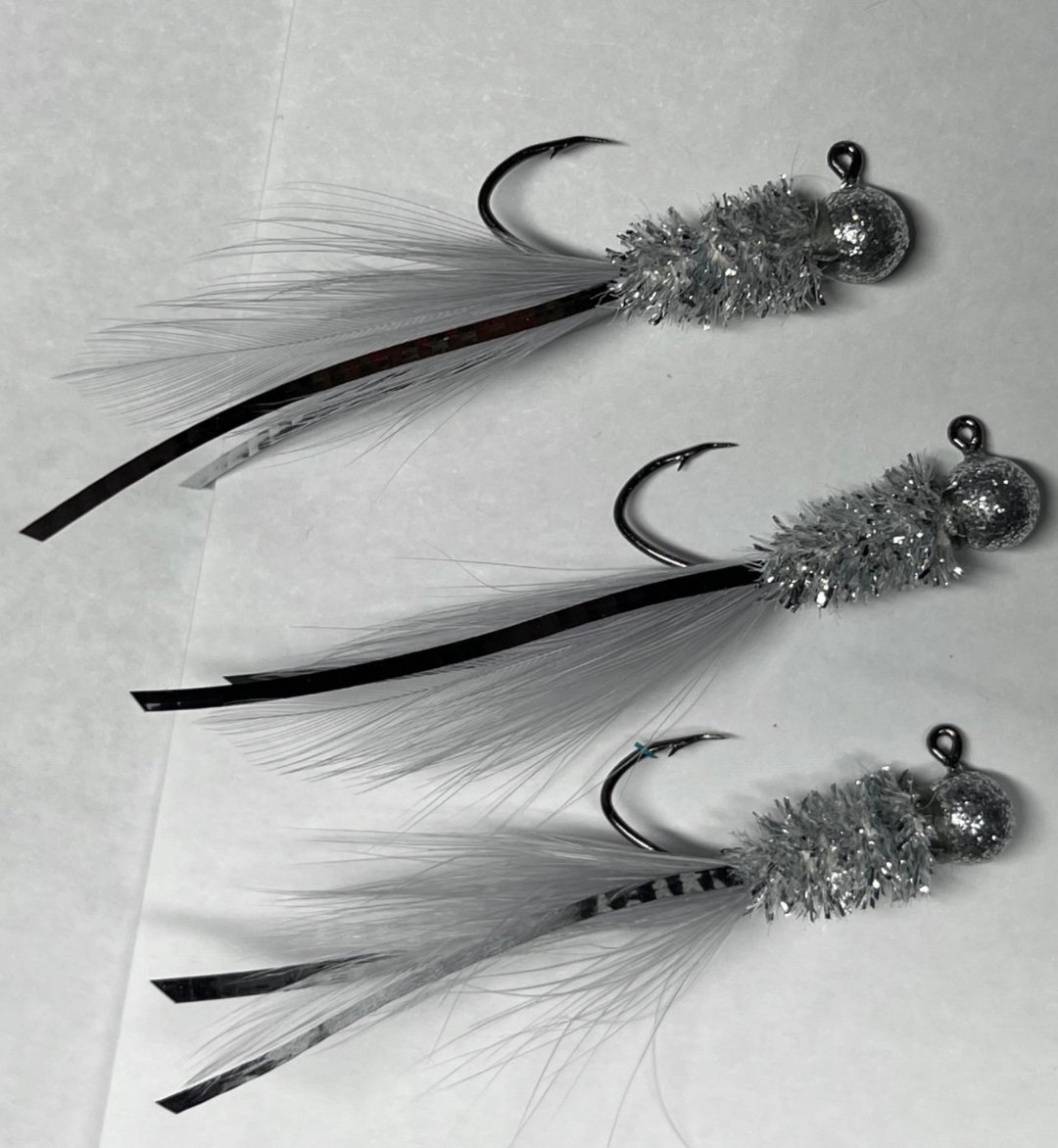 Hand Tied Crappie Jig silver Flash 3 Pack - Etsy