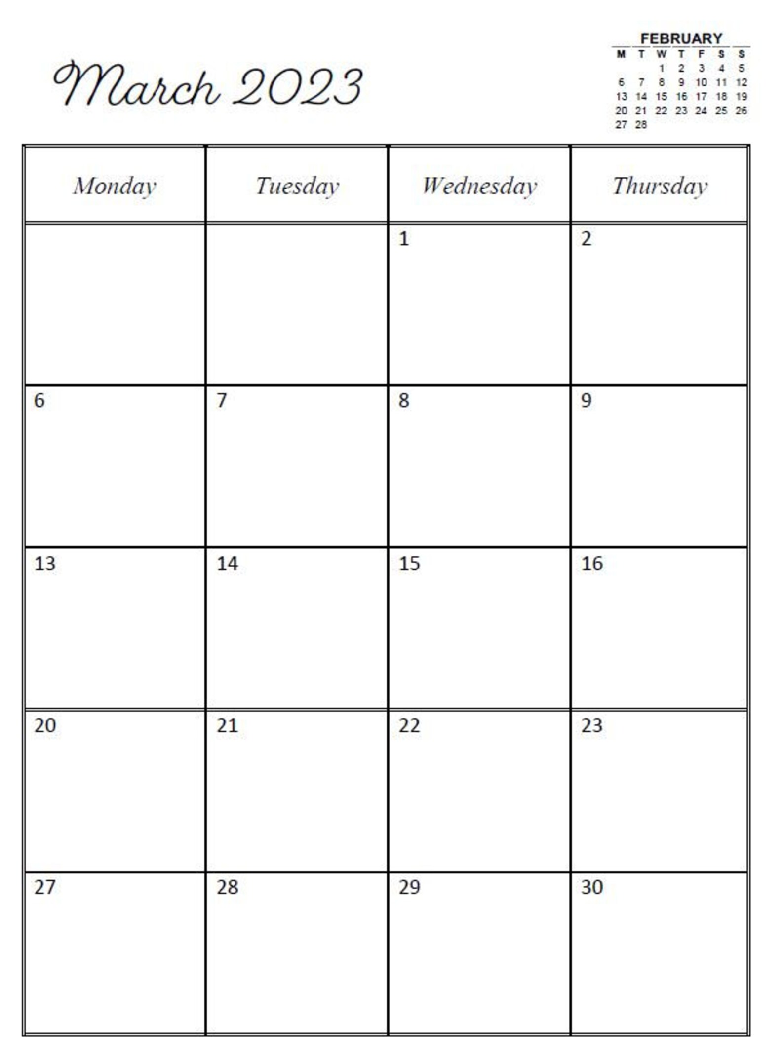 A5 - Monthly Calendar for 2023 on 2 Pages - Etsy