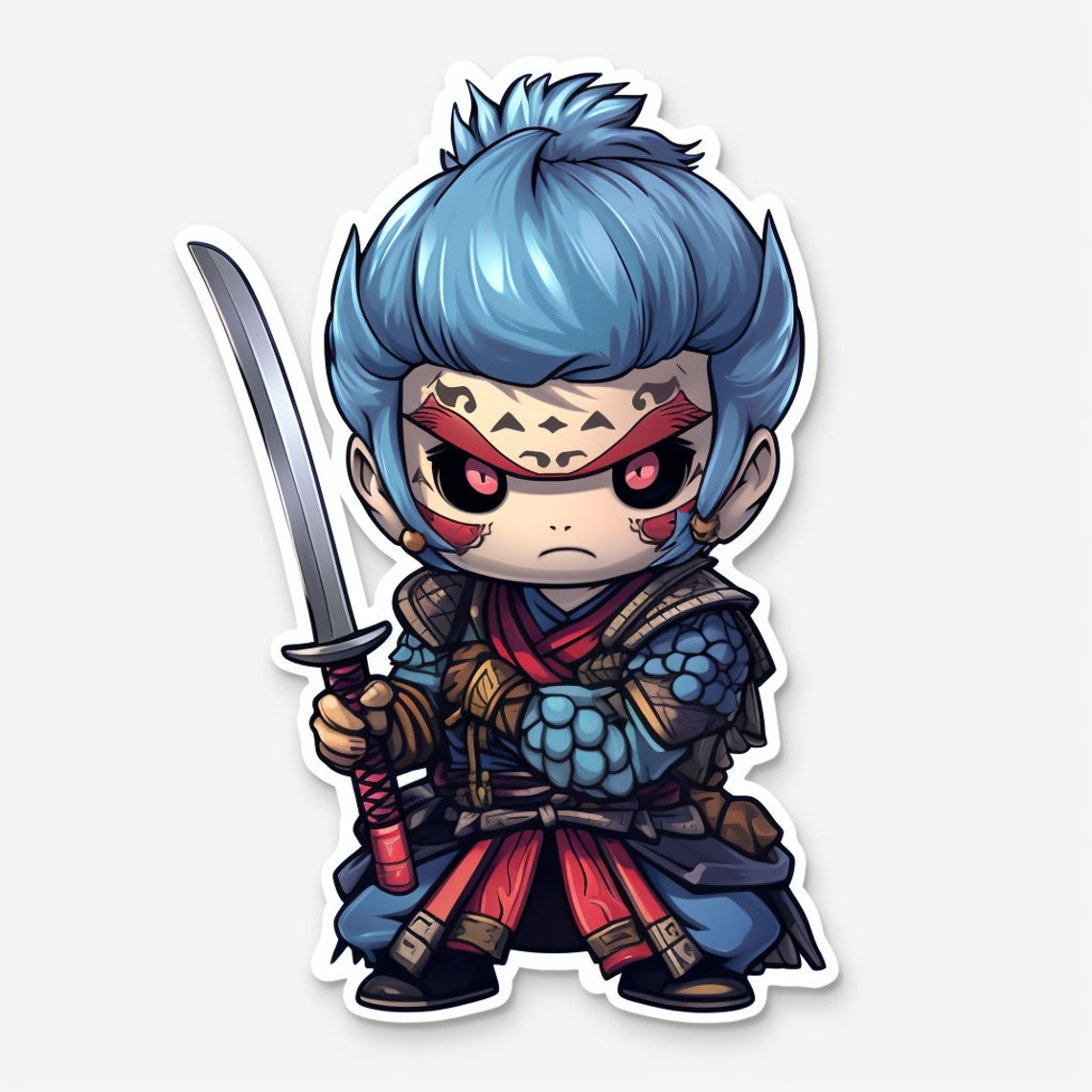Fun Chibi Samurai Stickers - Etsy