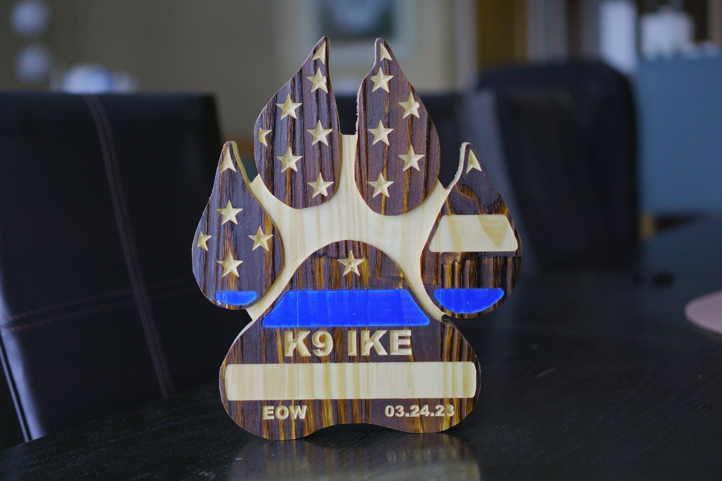 Flag Dog Paw Plaque K9 Personalized - Etsy