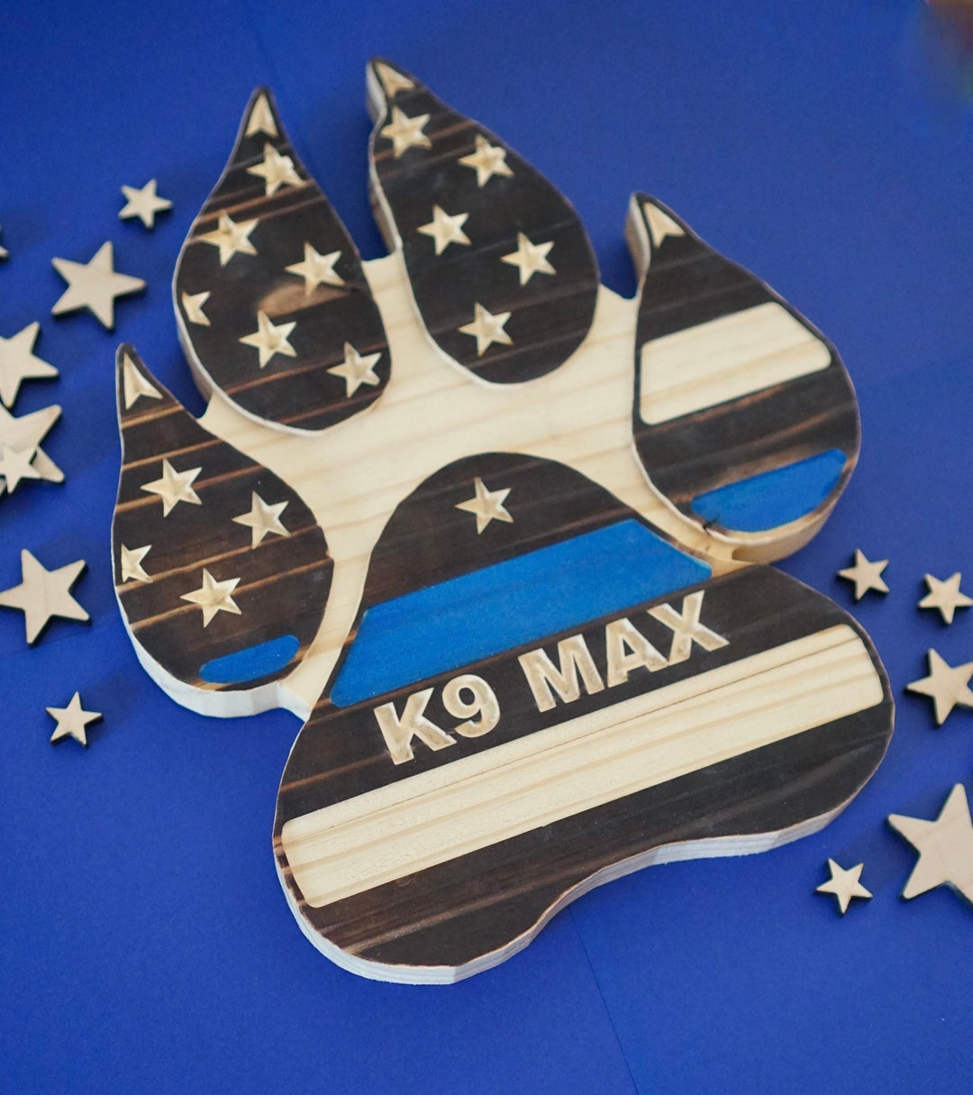 Flag Dog Paw Plaque | K9 | Personalized - Etsy