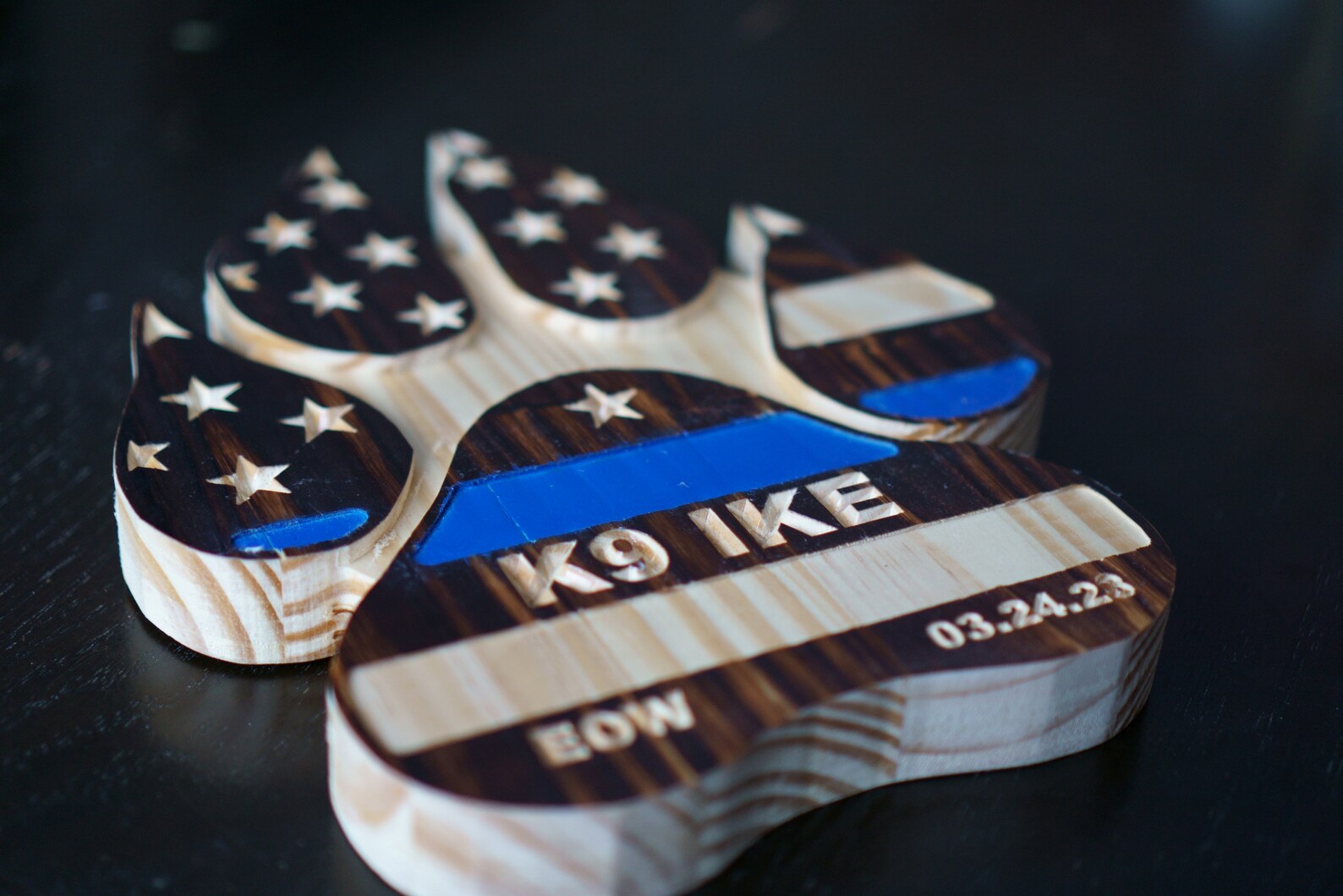 Flag Dog Paw Plaque K9 Personalized - Etsy