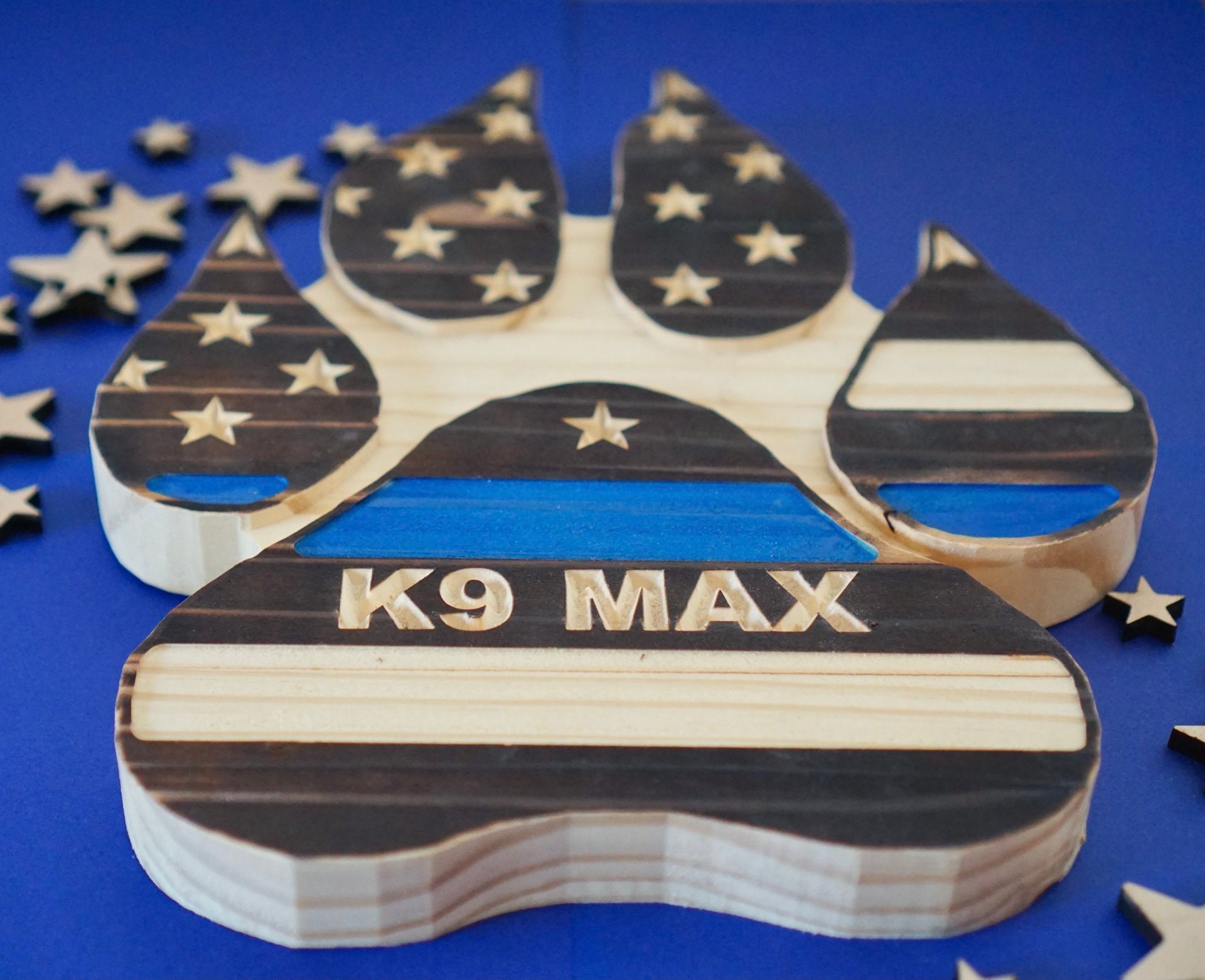 Flag Dog Paw Plaque | K9 | Personalized - Etsy
