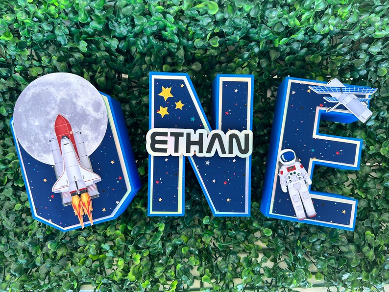 Space 3D Letters Outer Space Birthday Moon Party Decor - Etsy