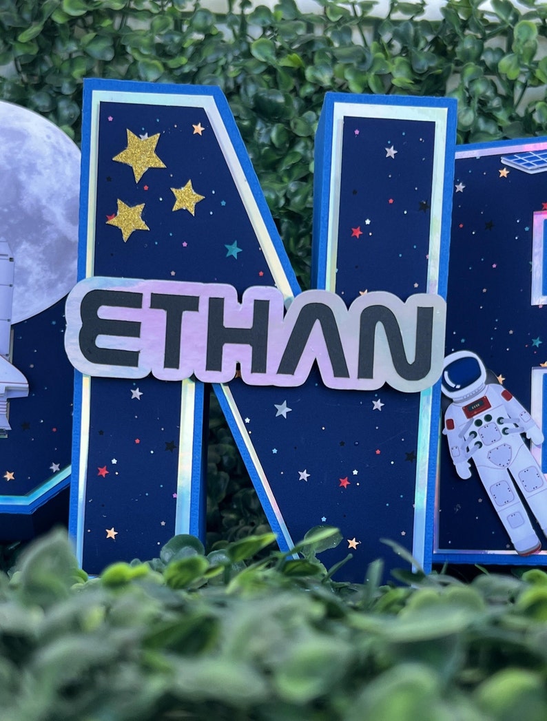 Space 3D Letters Outer Space Birthday Moon Party Decor - Etsy