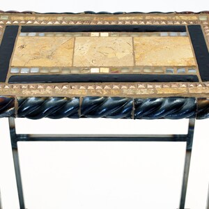 Alhambra Bespoke One of a Kind Upcycled Mosaic Tile and Steel Welded Side / Accent Table or ...