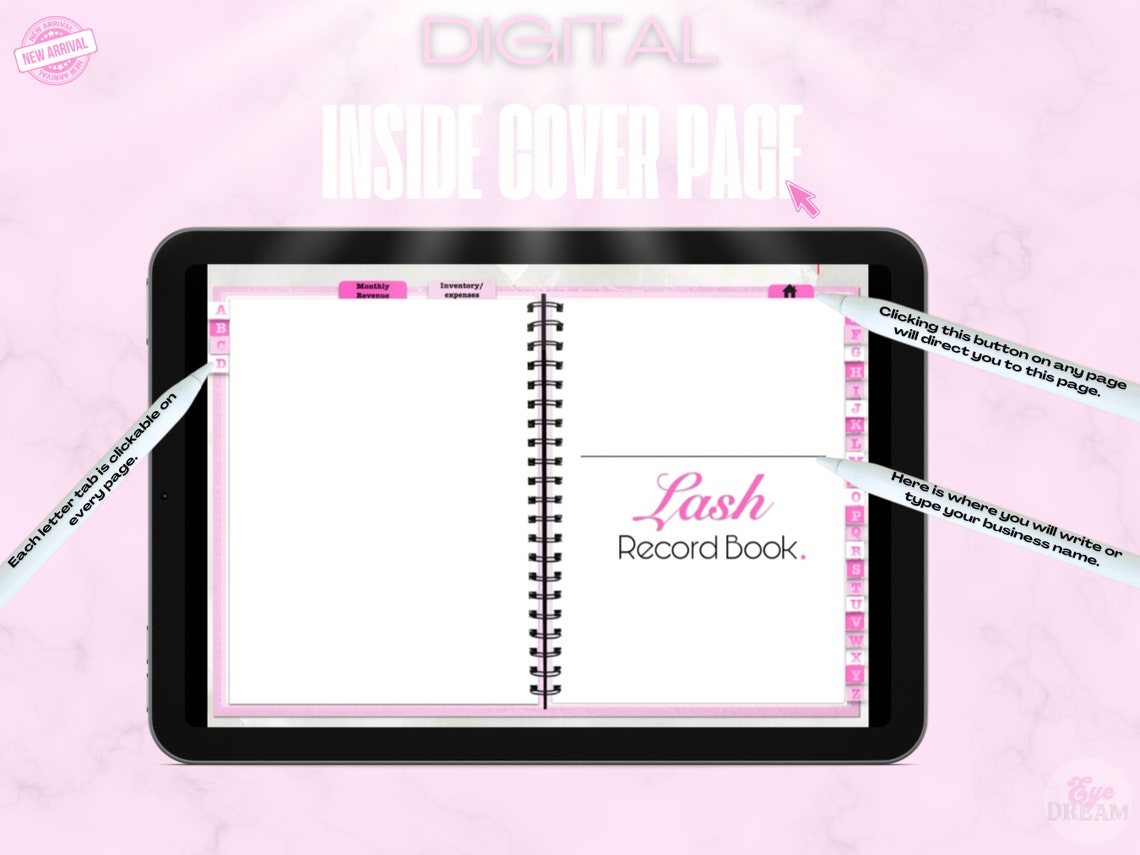 Lash Tech Record Book ,lash Record Book | Inventory Tracker | Monthly ...