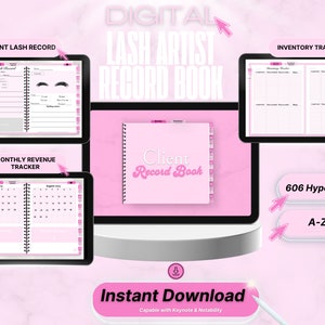 Lash Tech Record Book ,lash Record Book | Inventory Tracker | Monthly ...