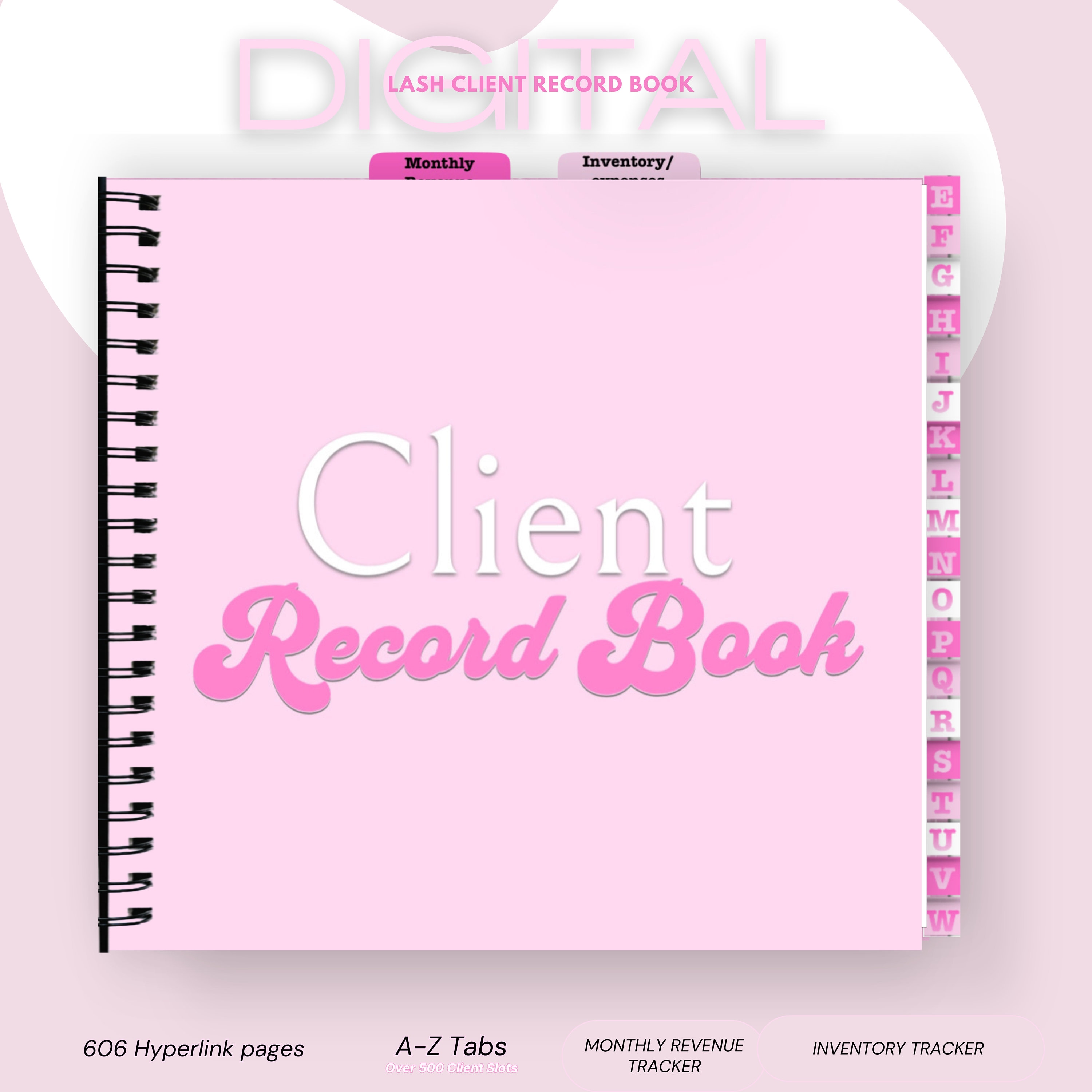 Lash Tech Record Book ,lash Record Book | Inventory Tracker | Monthly ...