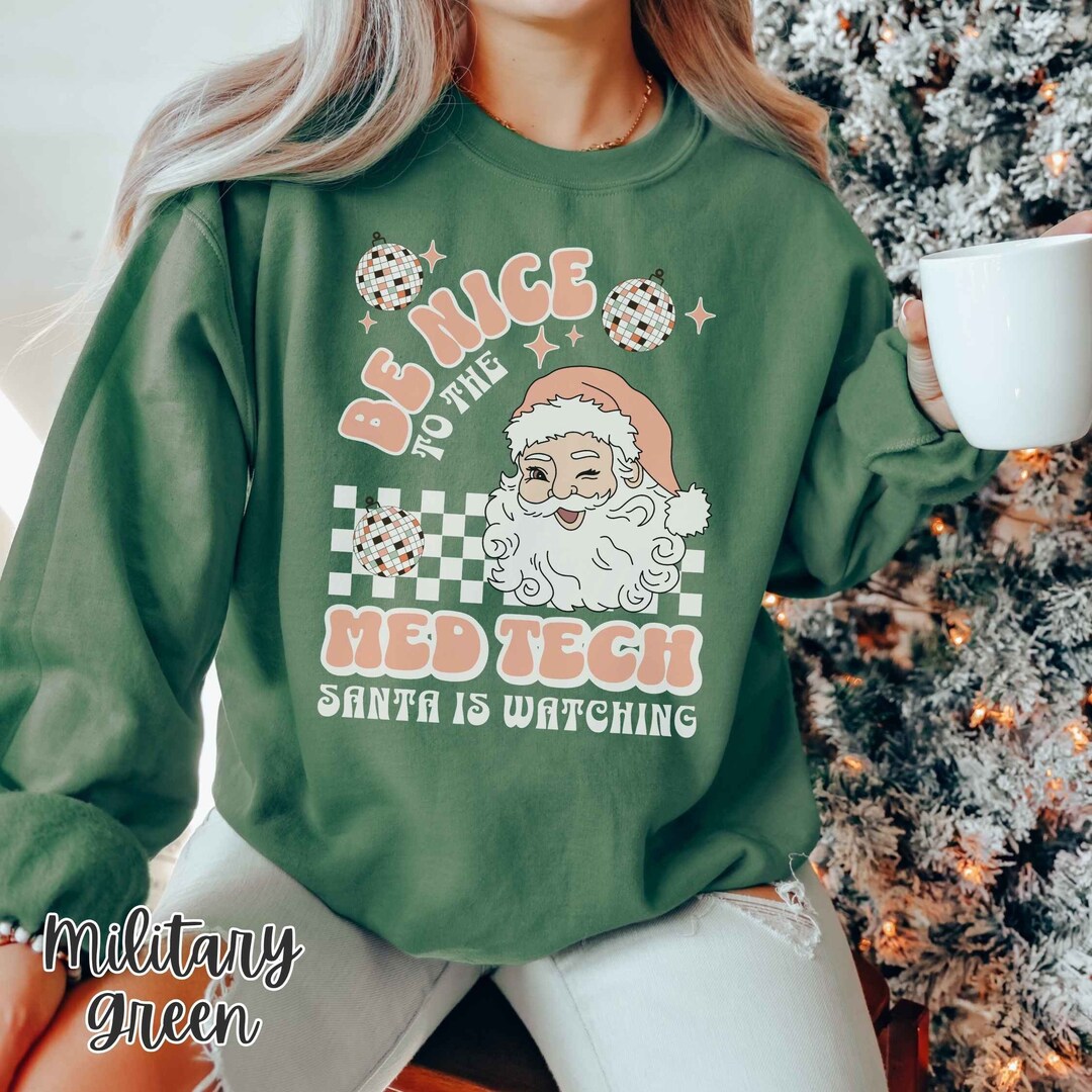 Retro Medication Tech Christmas Sweatshirts, Medication Aide Sweatshirt ...