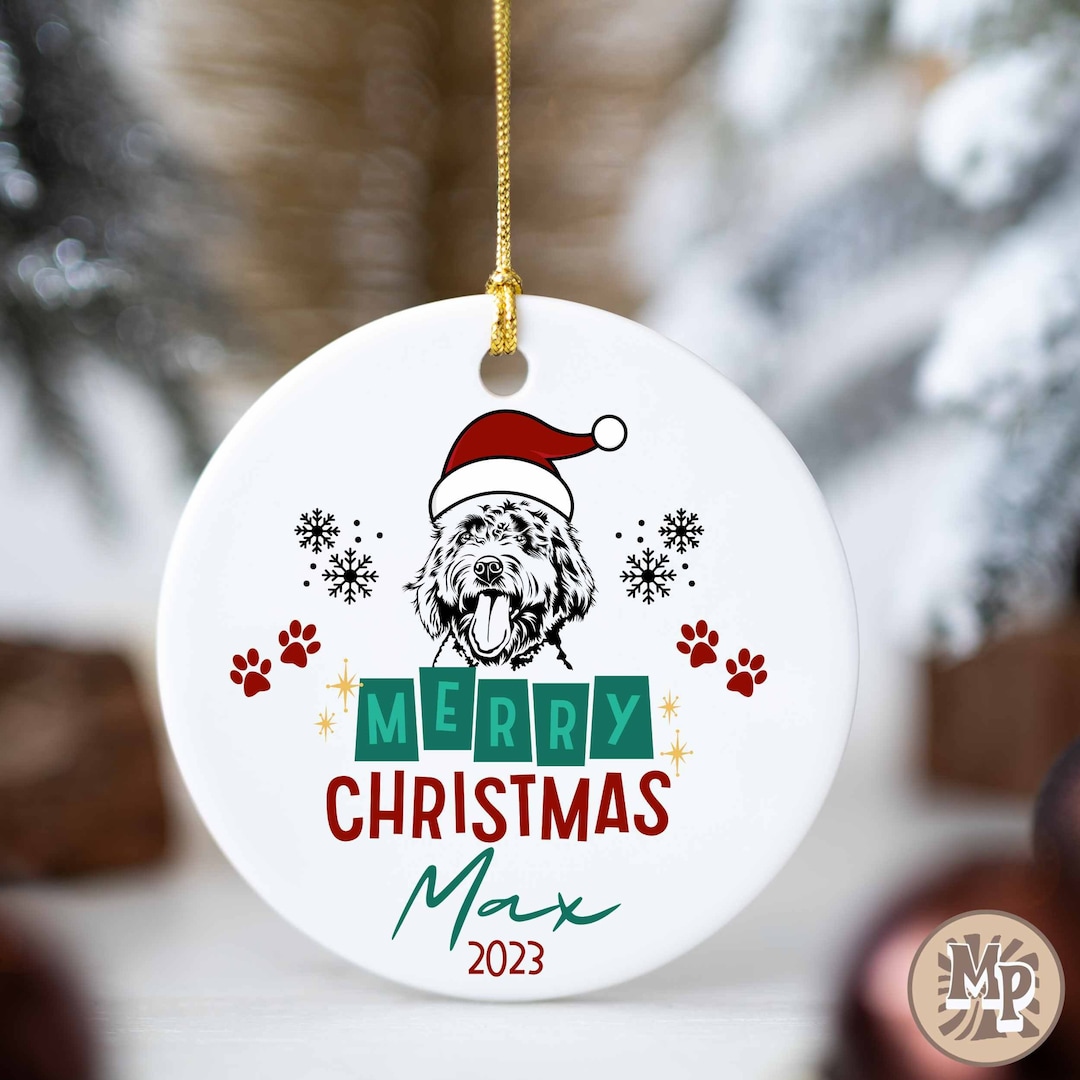 Personalized Doodle Ornament, Custom Golden Doodle Dog Lovers Christmas ...