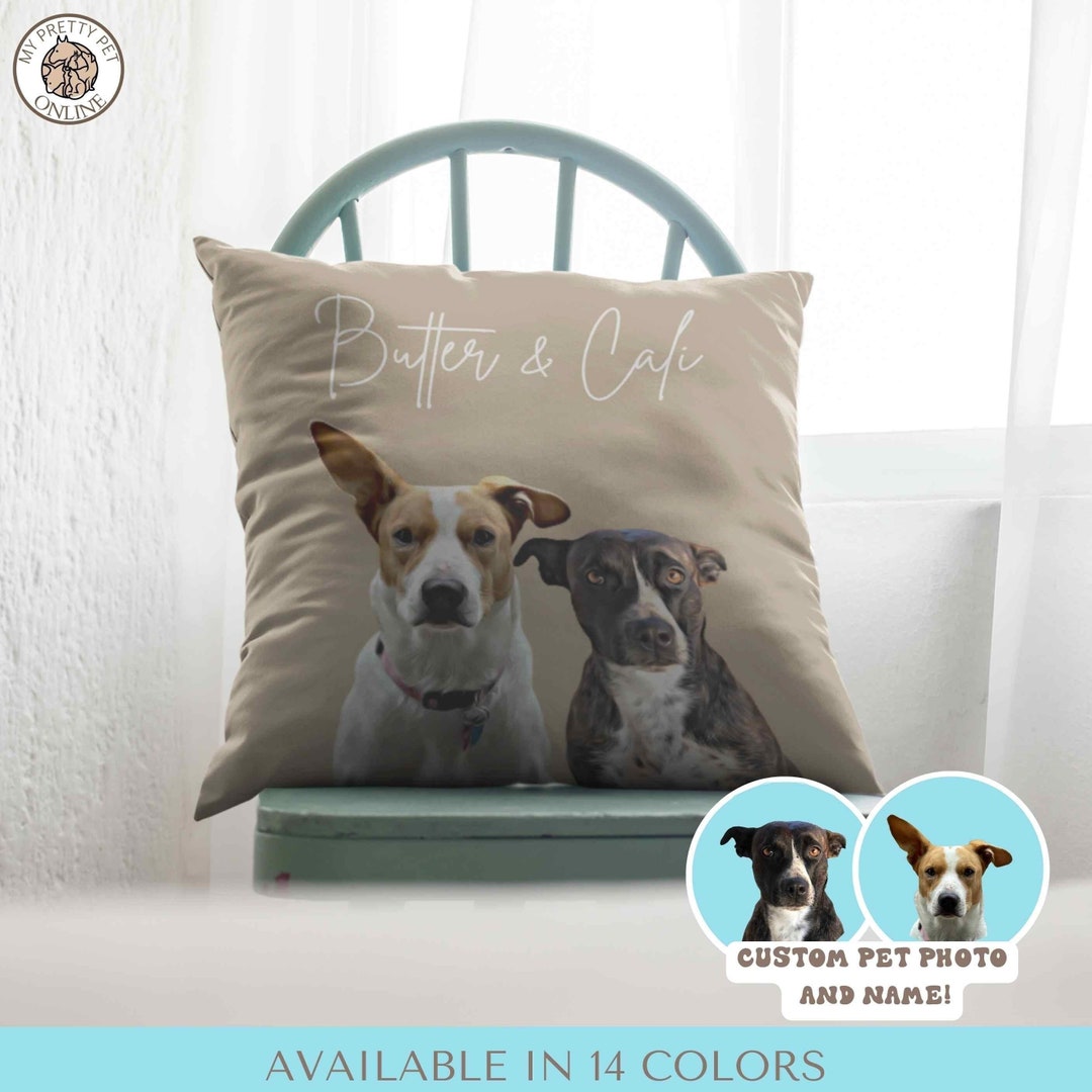 Custom Pet Pillow With Pet's Photo, Personalized Dog Keepsake, Pet Face ...