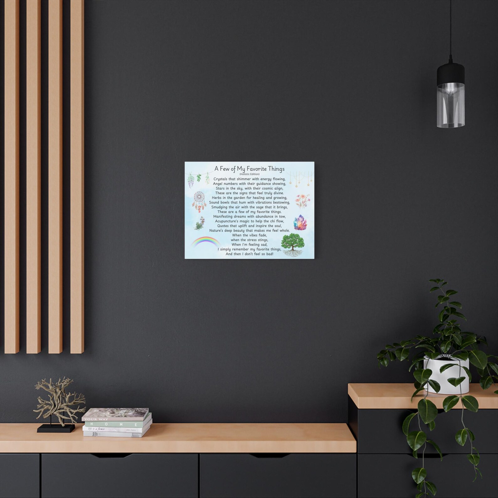Holistic Wall Art Canvas Spiritual Poem Decor, Mindfulness & Healing ...