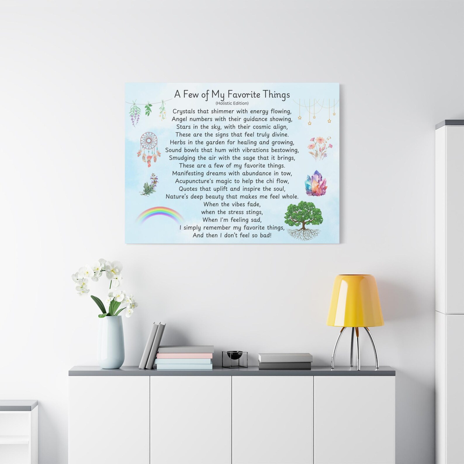 Holistic Wall Art Canvas Spiritual Poem Decor, Mindfulness & Healing ...