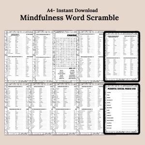 Printable Word Search Puzzle Book, Mental Health, Brain Teaser Game ...