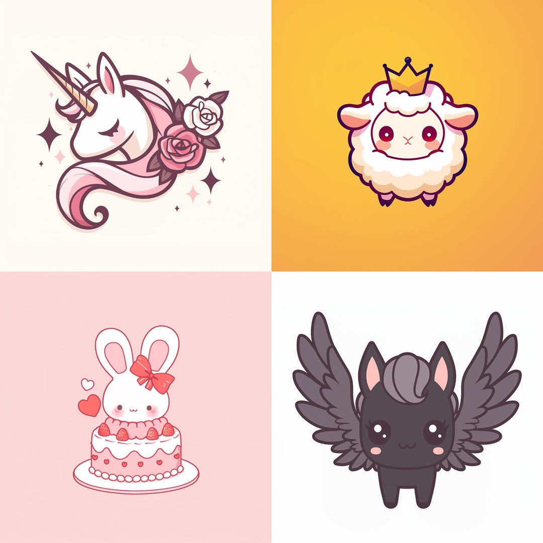 Kawaii Cute Animal Clipart Images (pack of 8) - Etsy